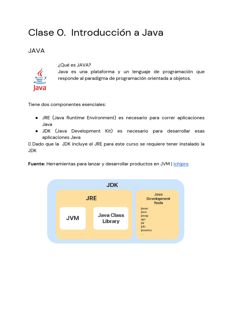 Clase 0. Introducción a Java | PDF | Java (lenguaje de programación) | máquina virtual de Java