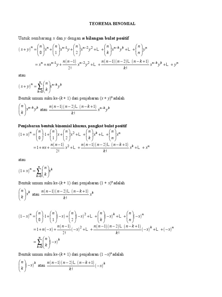 Teorema Binomial&Multinomial | PDF