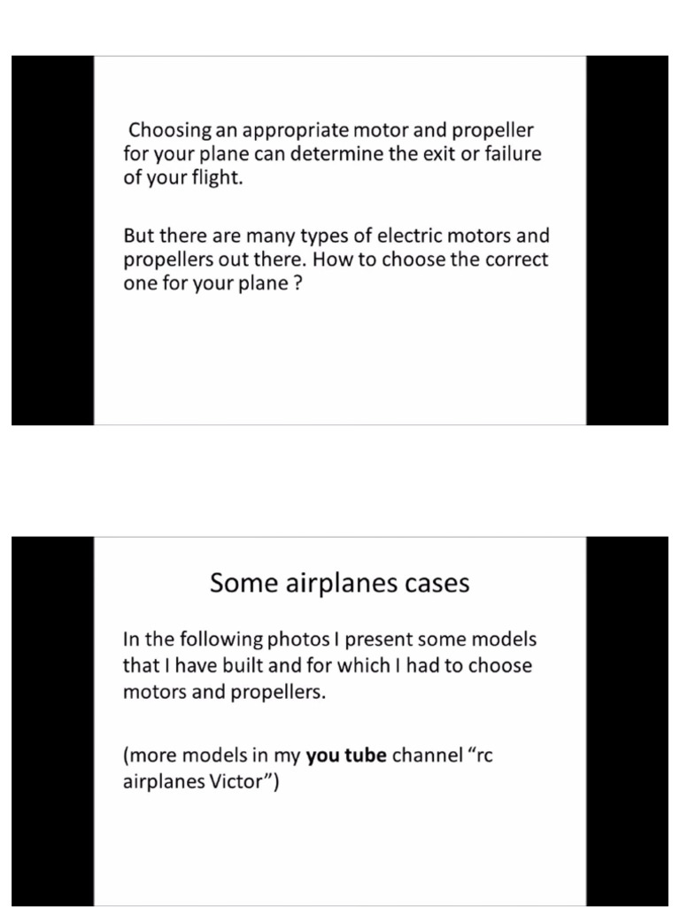 Motor Selection for Rc Airplane | PDF
