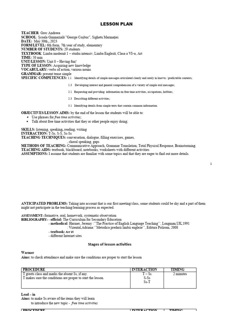 Lesson Plan 6B | PDF