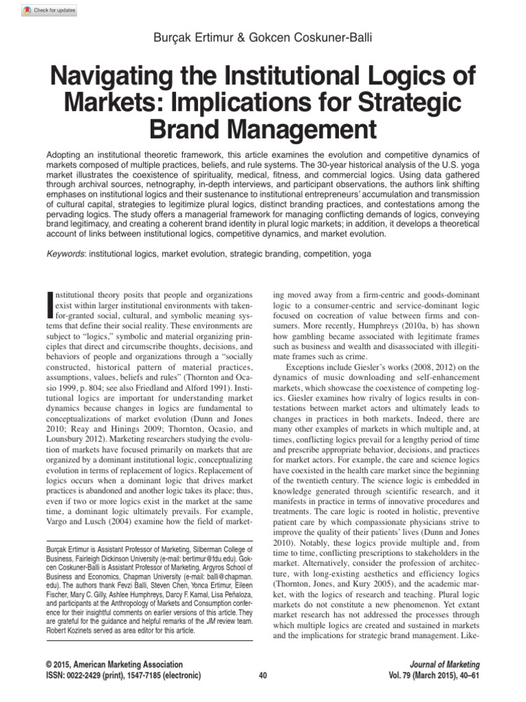 Strategic Branding in Plural Markets | PDF | Yoga | Brand
