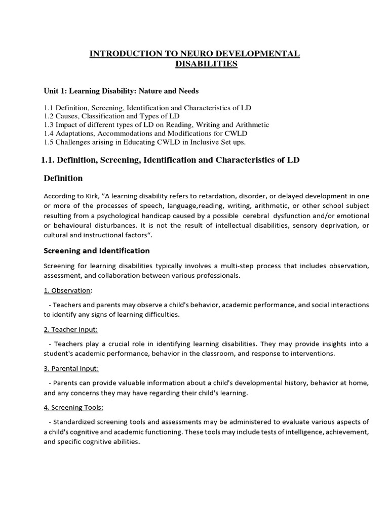 Intro To NDD | PDF | Learning Disability | Differentiated Instruction