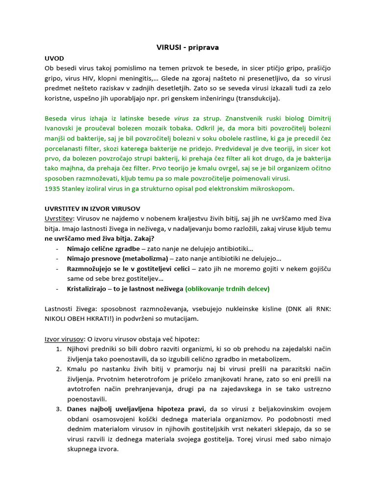 VIRUSI Dijaki 2020 Snov | PDF