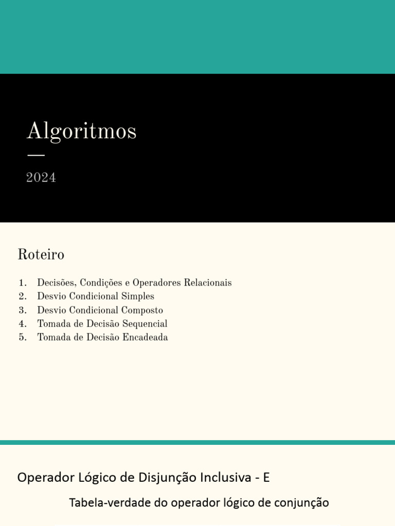 Algoritmos - Aula 4 - 14-03-2024 | PDF | Informática | Ciência da ...