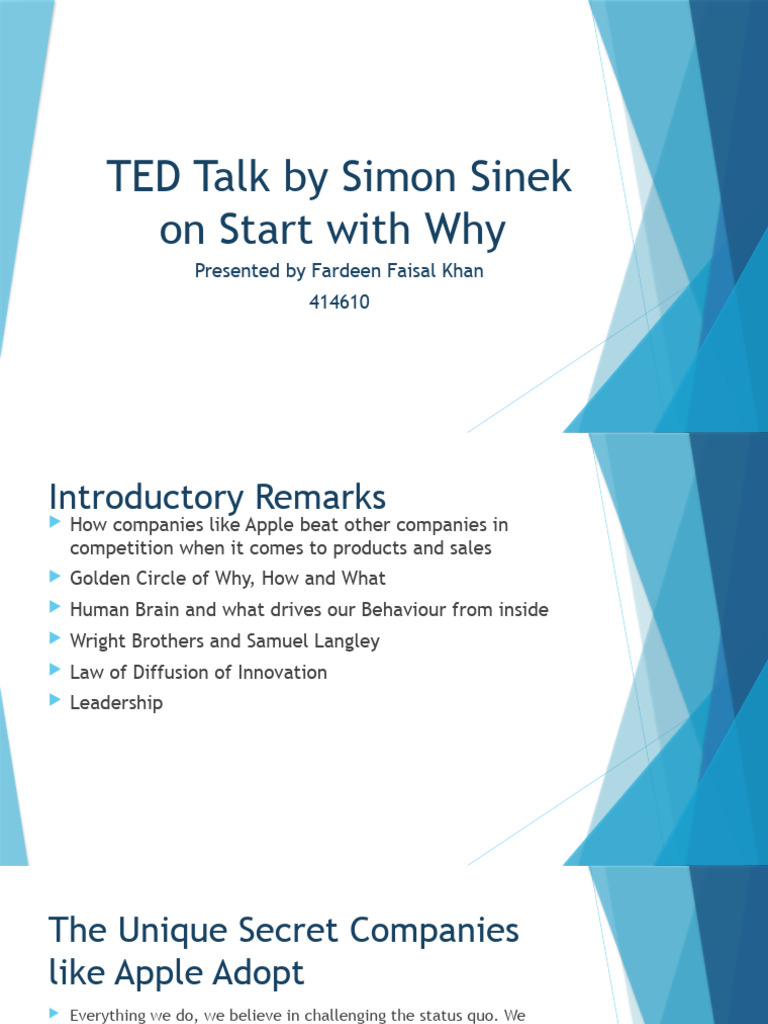 TED Talk Start with WHY PPT | PDF