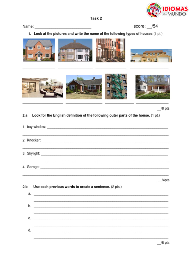 Task 2 Worksheet | PDF | Bathroom | Sink