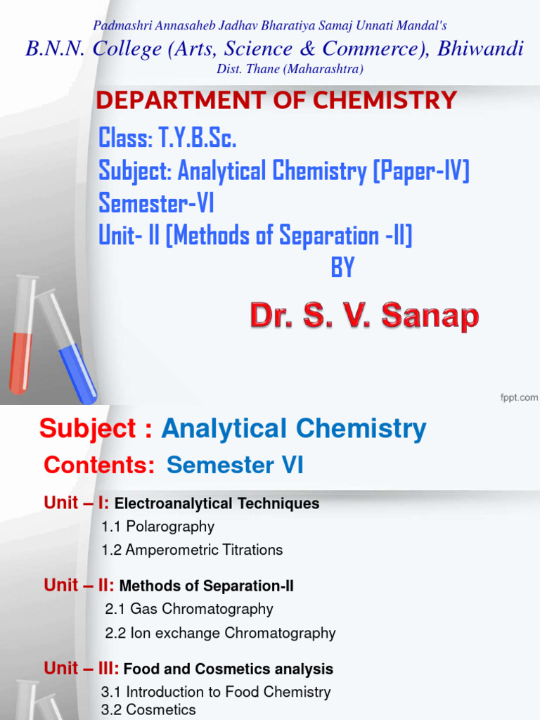 Gas Chromatography and Ion Exchage Chromatography Sem VI U-II | PDF | Salt (Chemistry) | Ion ...