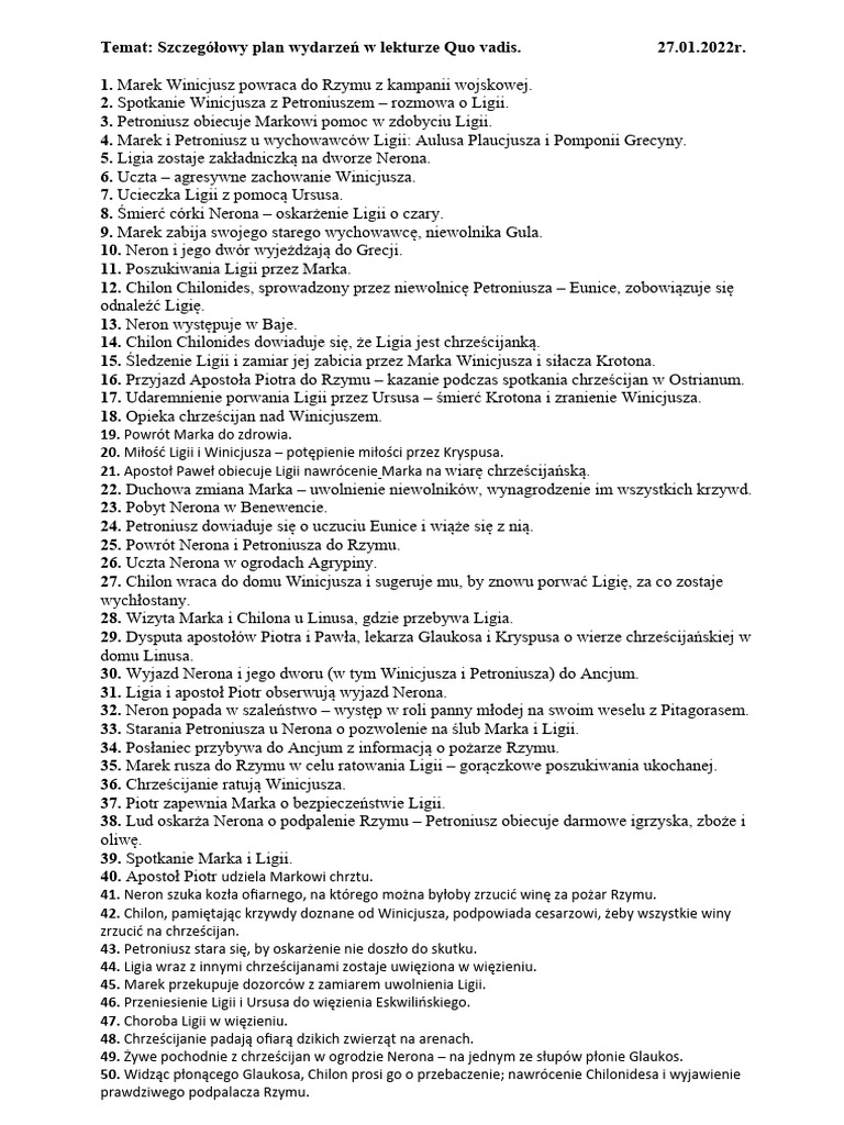 Plan Wydarzen Quo... | PDF