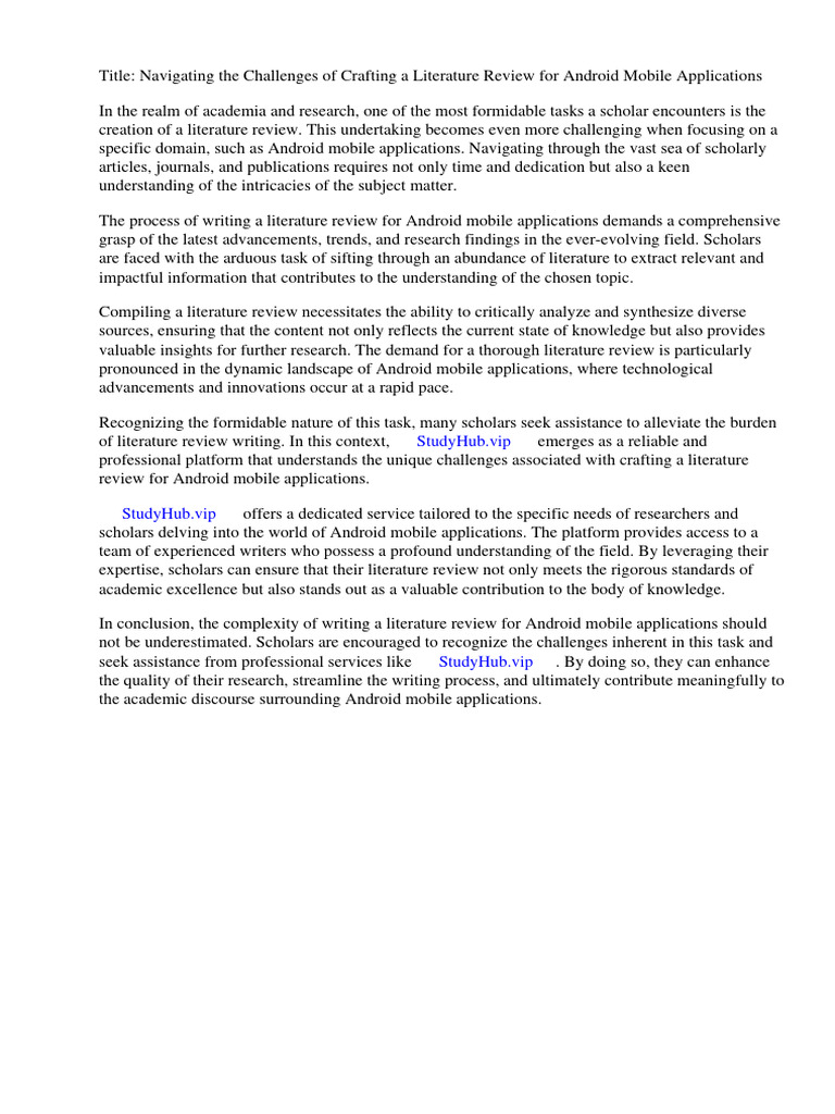 Literature Review For Android Mobile Application Pdf Educational Technology Learning