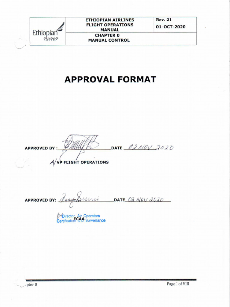 Ethiopian Airlines Flight Operations Manual | PDF | Regulatory ...