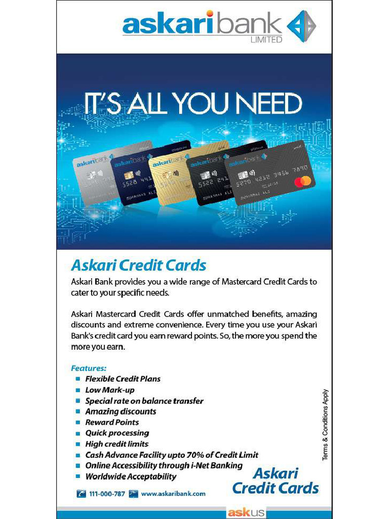 Askari Mastercard Credit Cards Flyer | PDF