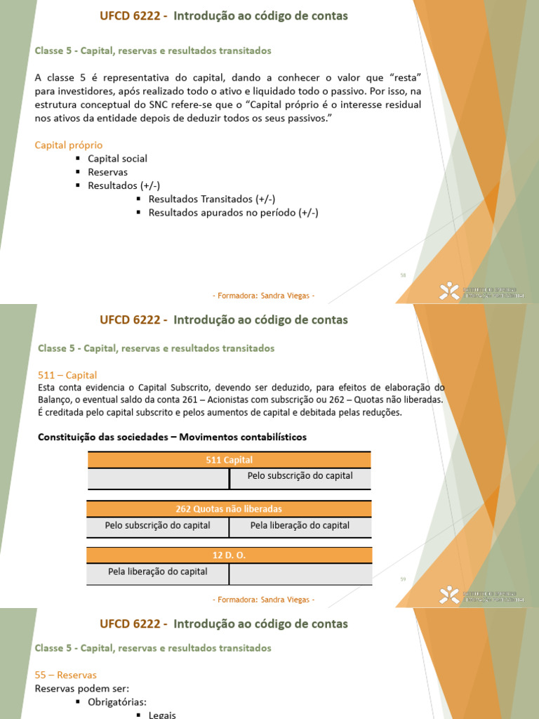 UFCD 6222 - Introdução Codigo Contas - Final-5 | PDF | Capital próprio ...