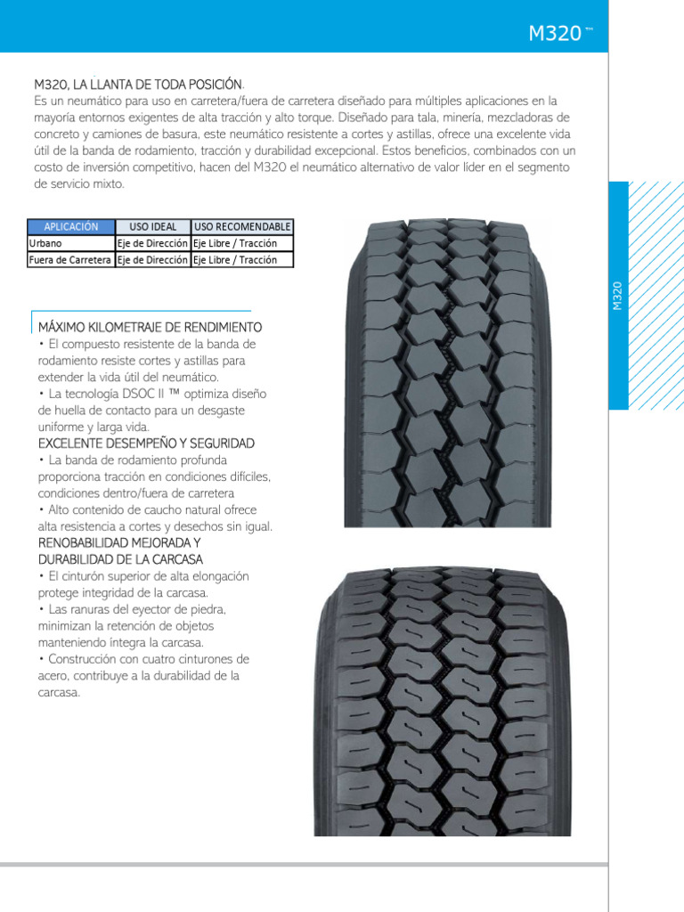 Toyo M320 | PDF | Neumático | Materiales naturales