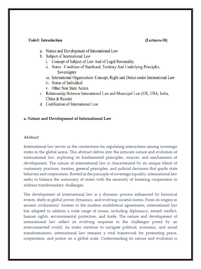 INTERNATIONAL LAW | PDF | International Law | Treaty