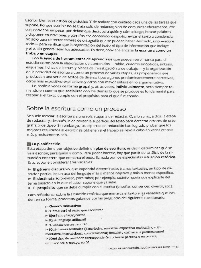 proceso de escritura | PDF