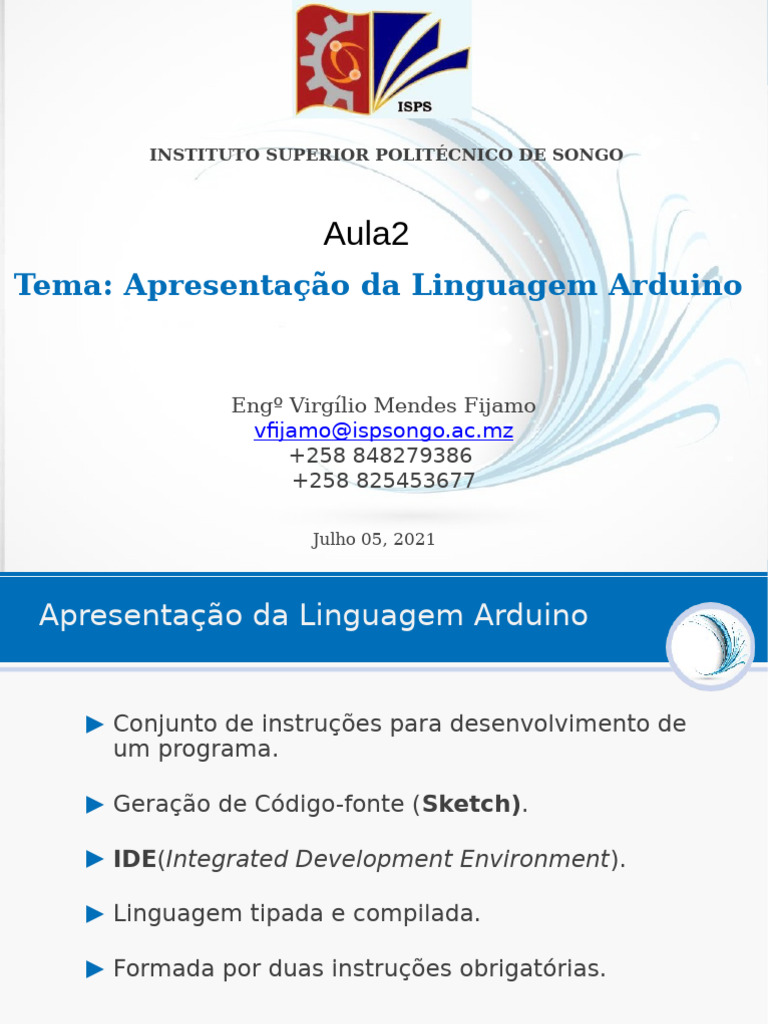 Aula2 Informática Aplicada | PDF | Arduino | Programas
