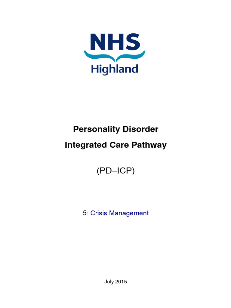 Personality Disorder Integrated Care Pathway | PDF