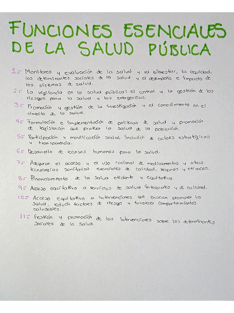 Funciones Esenciales de la Salud Pública | PDF