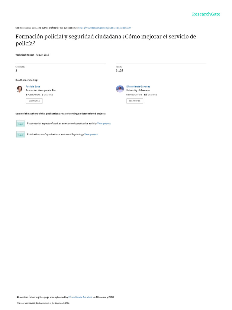 Mejora De La Formación Policial En Colombia Pdf Policía