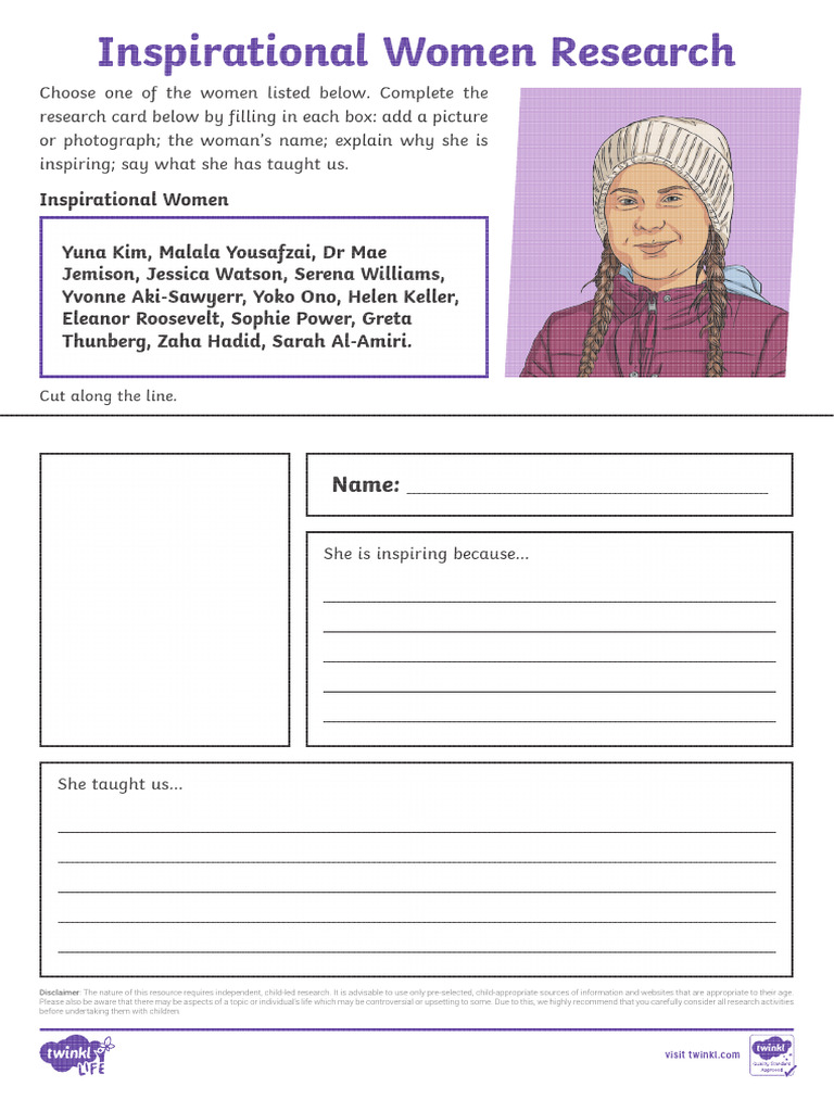 International Womens Day UKS2 Inspirational Women Research Activity ...