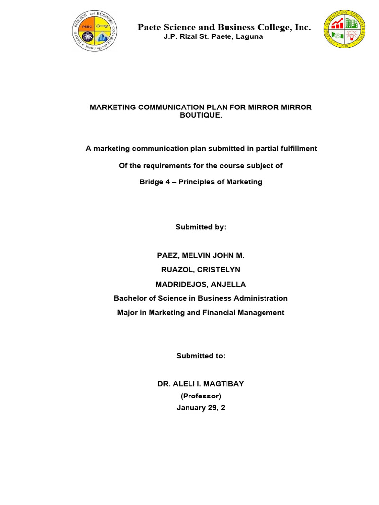 Marketing Plan Marketing Management Pdf Expense Brand