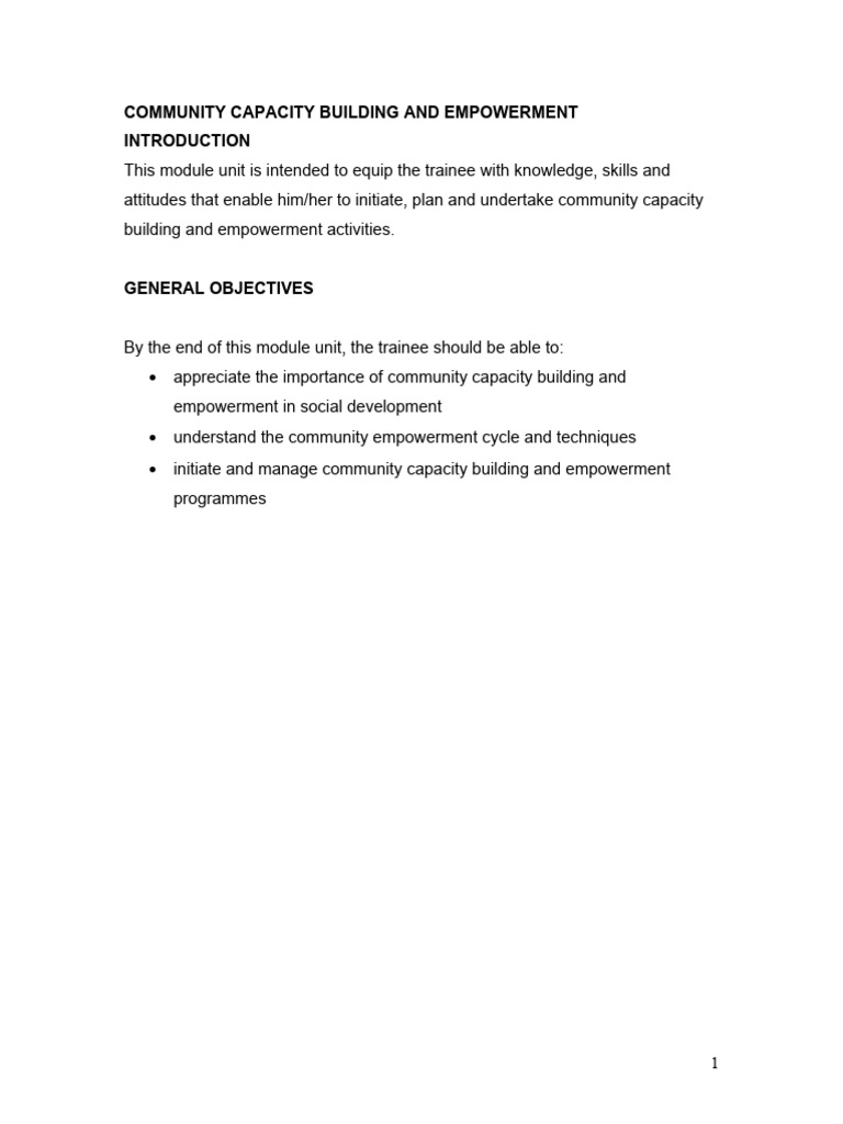 Community Capacity Building and Empowerment-1-1 | PDF