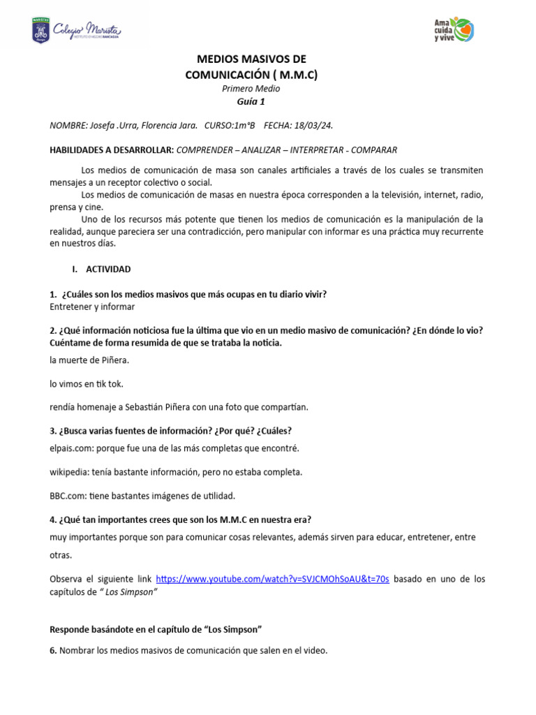 Guia 111 Medios Masivos de Comunicacion 2 | PDF | Medios de comunicación) | Medios de ...