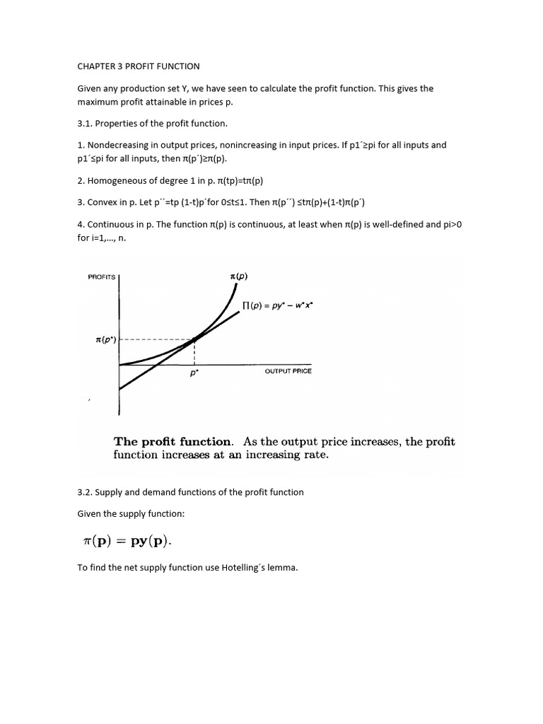 Chapter 3 Profit Function | PDF