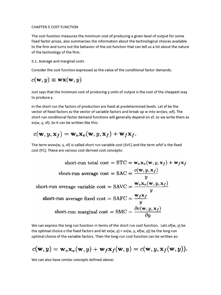 Chapter 5 Cost Function | PDF