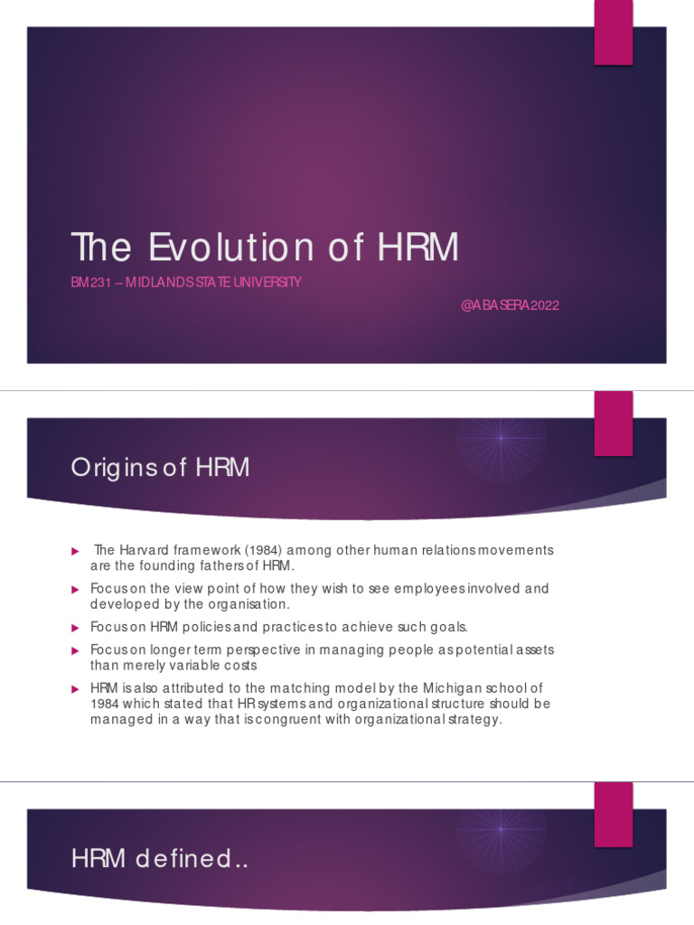 Evolution and Principles of HRM | PDF | Human Resource Management ...