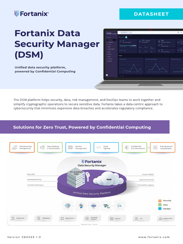 Fortanix DSM Datasheet | PDF | Information Age | Systems Engineering