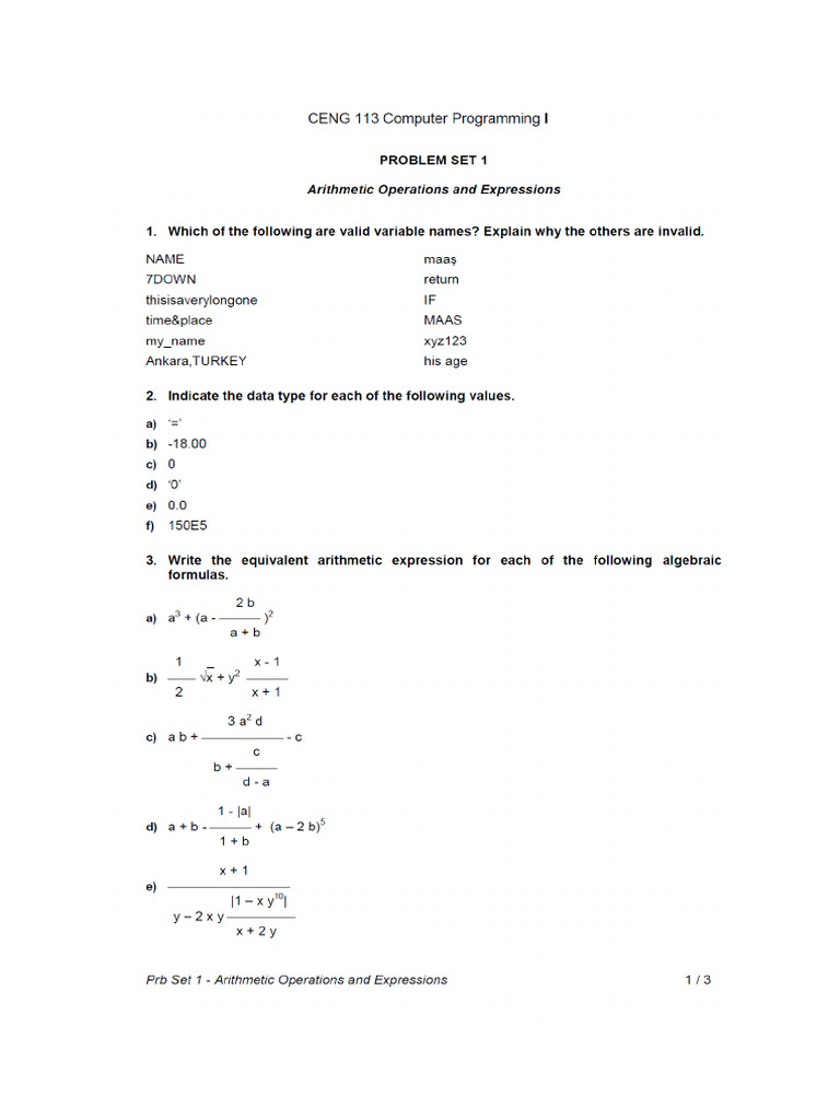 Problem Set 1 | PDF