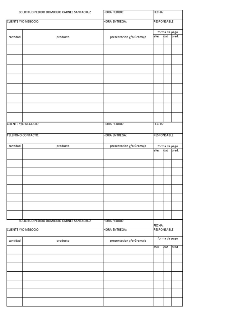 Formato Control Pedidos | PDF