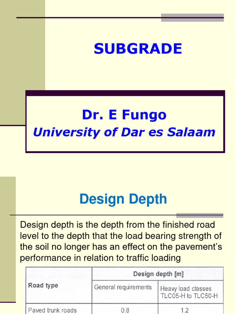 Design Depth for Road Subgrade | PDF | Road | Road Surface