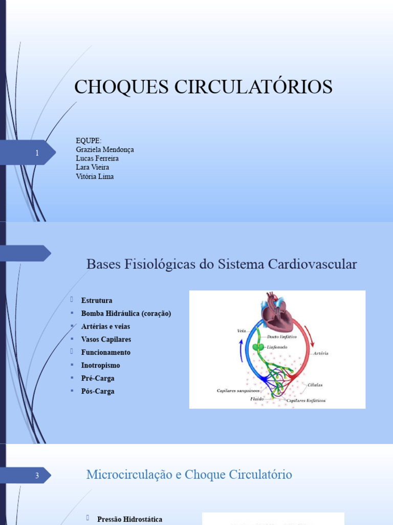 Tipos de Choques | PDF | Choque (circulatório) | Coração