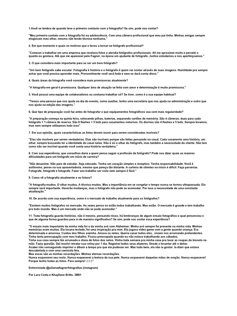 Fotógrafo - Parte 1 | PDF | Autoajuda