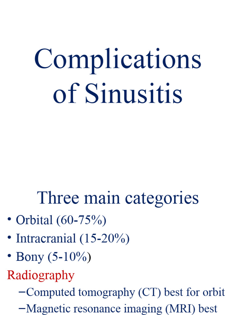 Complications of Sinusitis | PDF | Headache | Meningitis