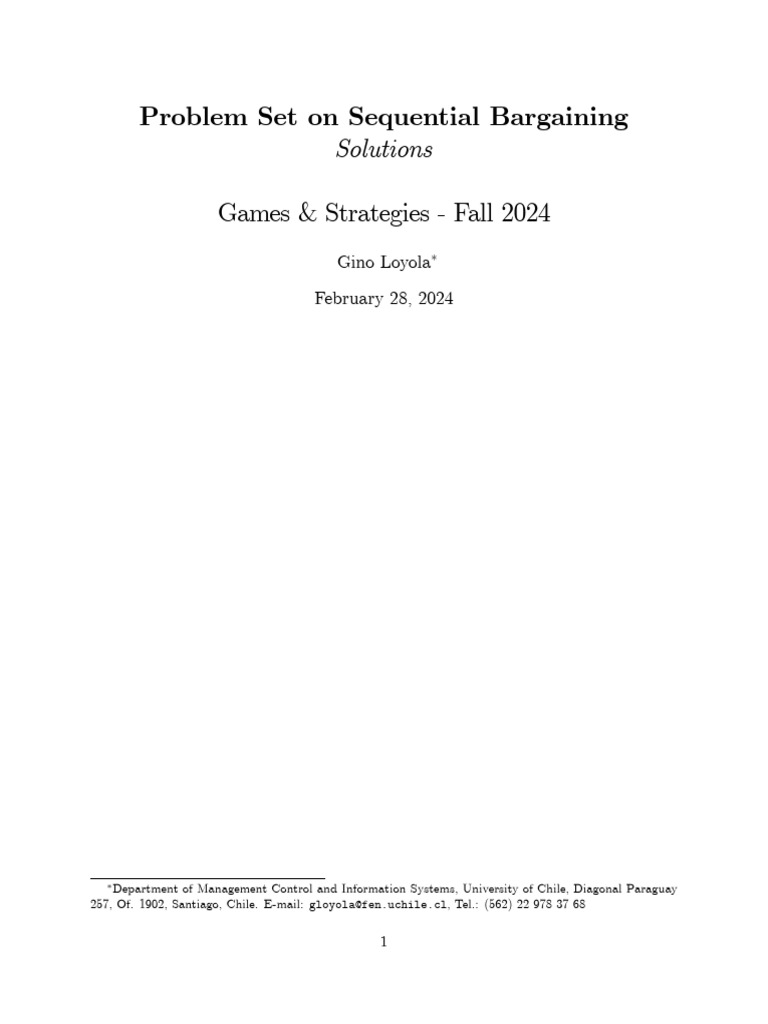 Problem Set Barg PAUTA Fall 2024 | PDF | Bargaining | Negotiation