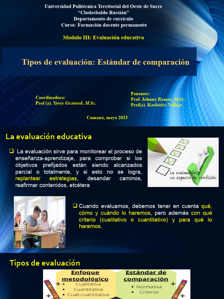 Presentación Modulo III Eeduc | PDF | Evaluación | Cognición