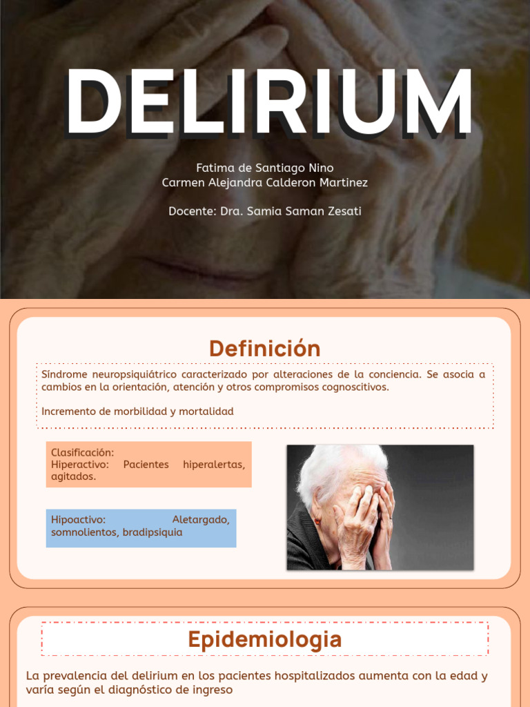 Delirium en Adultos Mayores: Diagnóstico y Manejo | PDF | Relaciones ...