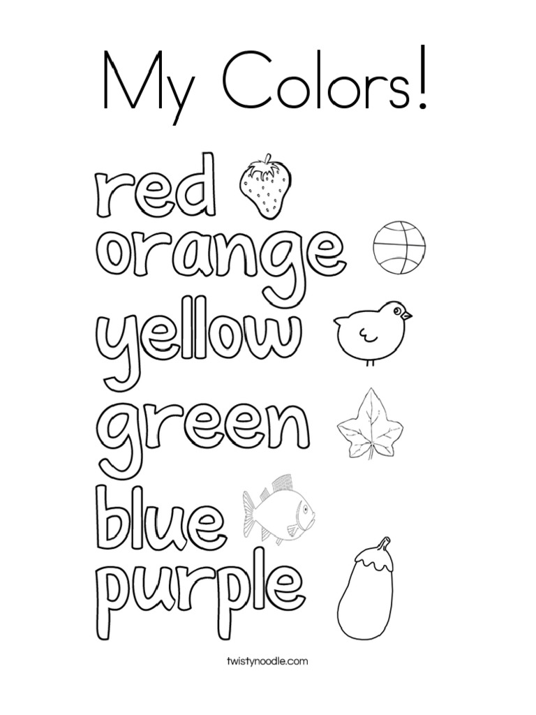 My Colors Coloring Page - Twisty Noodle | PDF
