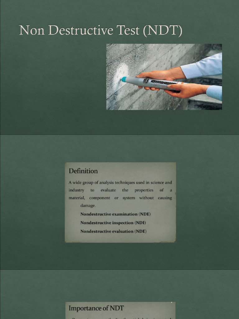 Non Destructive Test NDT | PDF