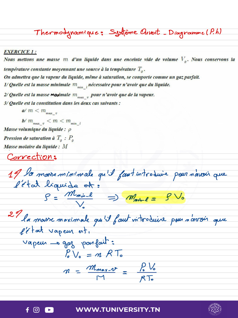 S11 15. Thermodynamique - Systeme Ouvert Diagramme PH | PDF