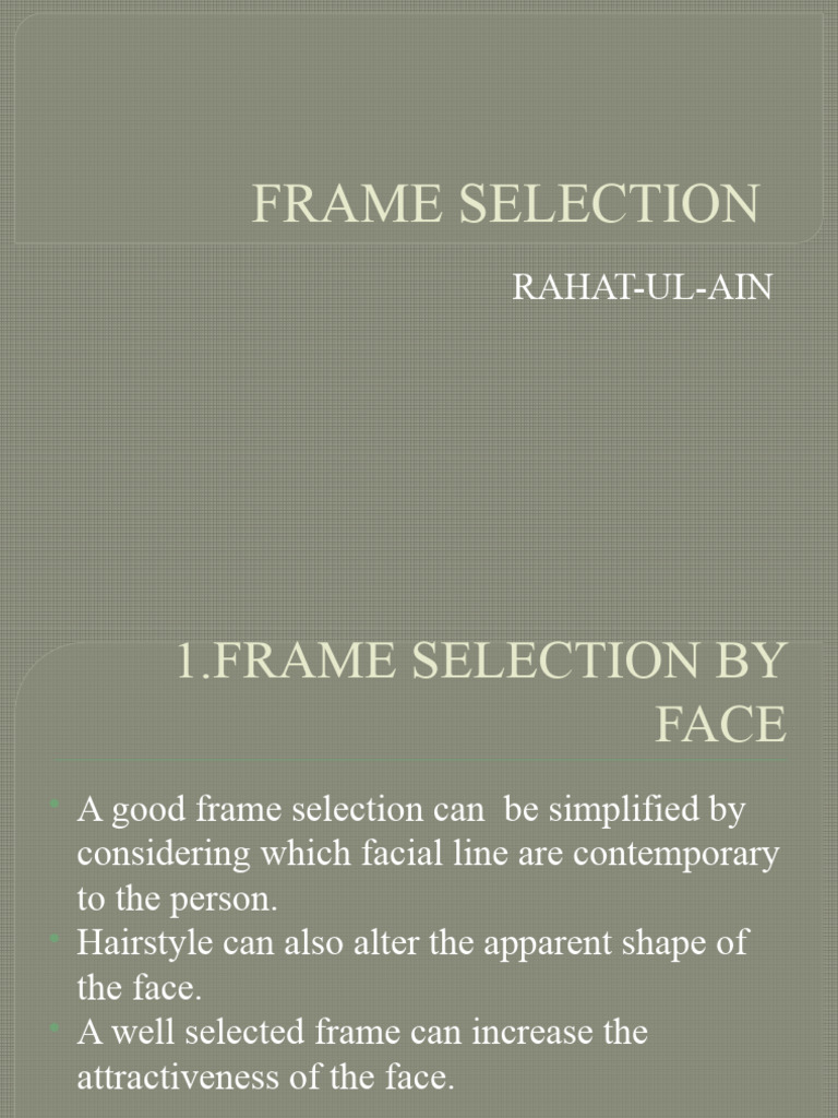 Frame Selsection and Bridge Selection | Download Free PDF | Rectangle | Glasses