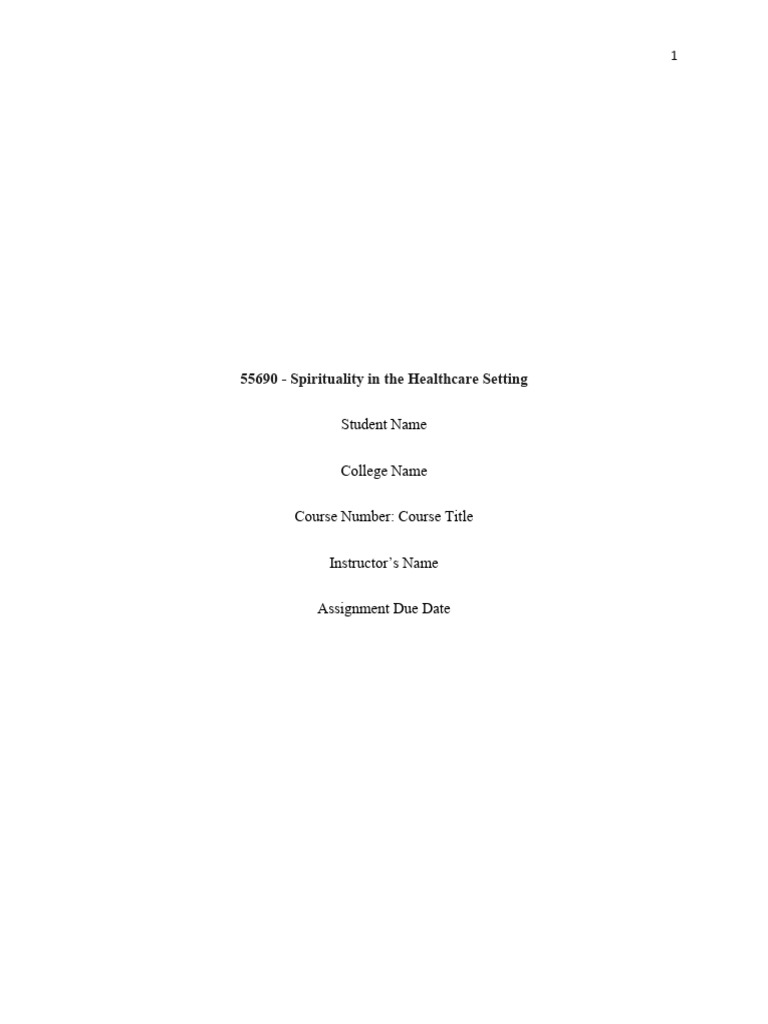 Spirituality's Role in Healthcare Assessment | PDF | Spirituality ...