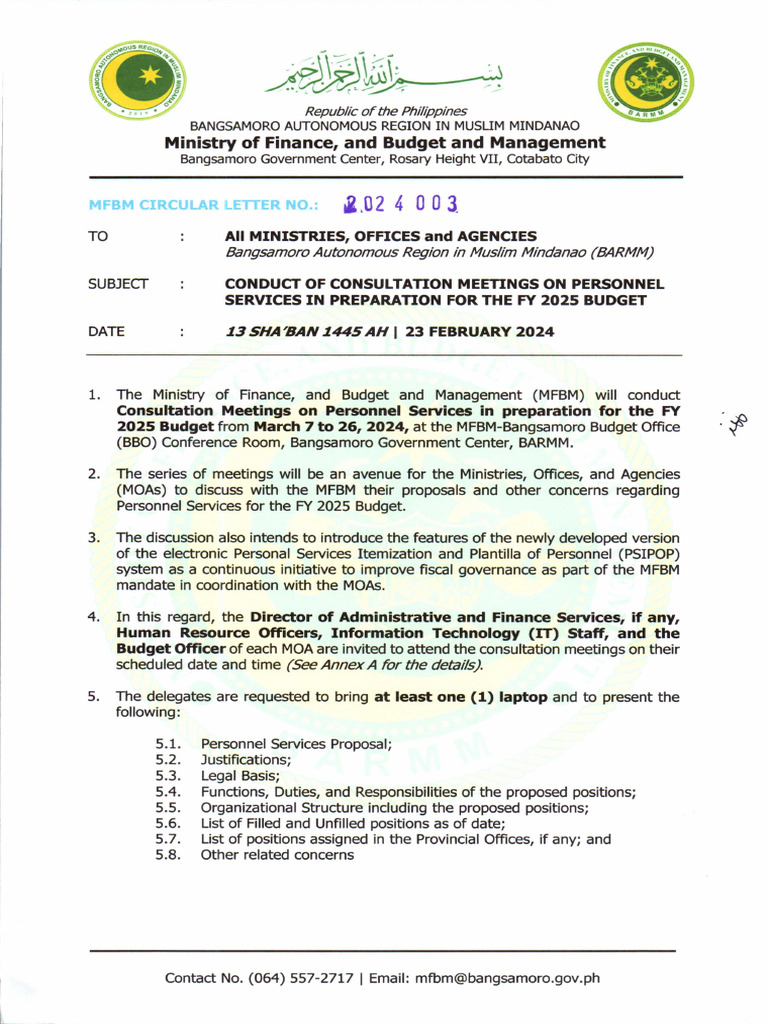 MFBM Circular Letter 24 03 | PDF