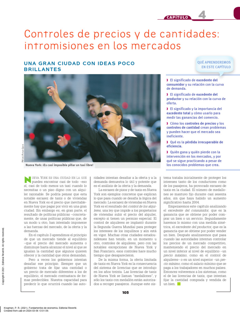 Fundamentos de Economía - (Capítulo 4 Controles de Precios y de Cantidades Intromisiones en Los ...