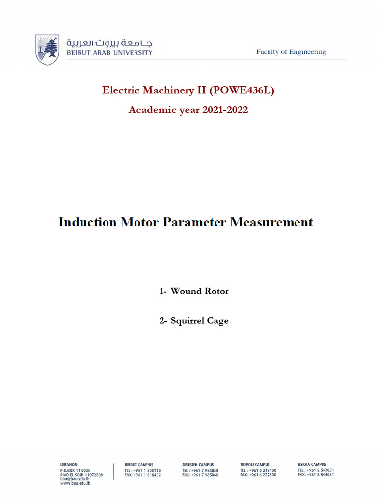 Induction Motor Parameters | PDF | Electric Motor | Electrical Equipment