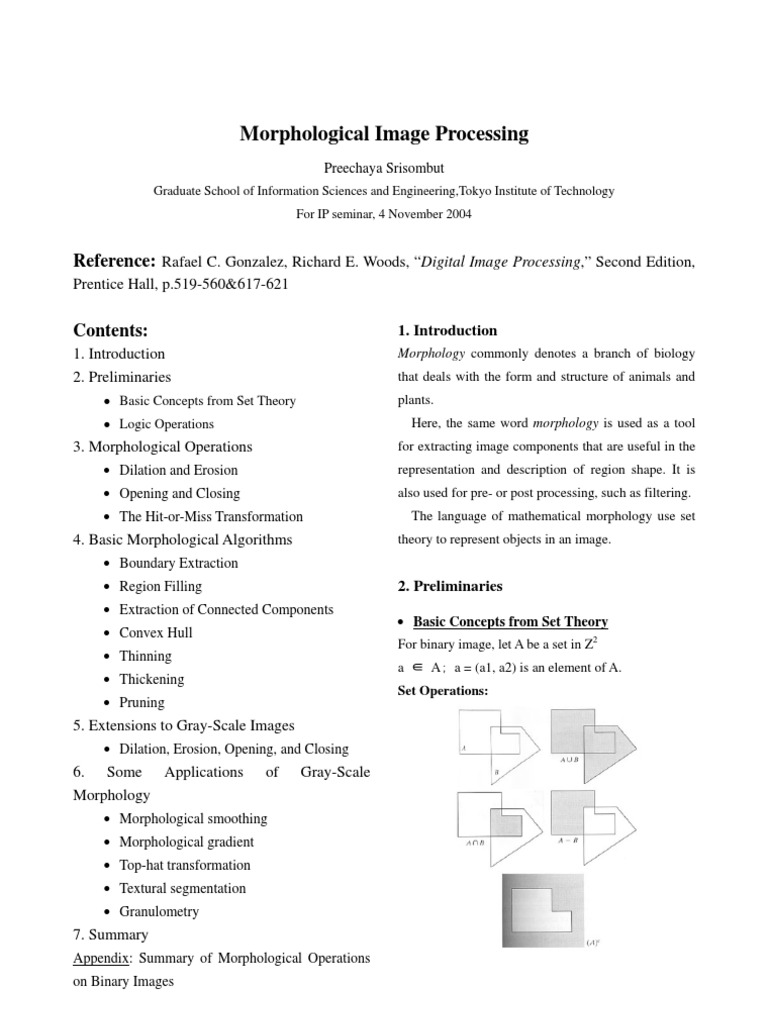 Morphological Image Processing | PDF | Digital Signal Processing | Multidimensional Signal ...