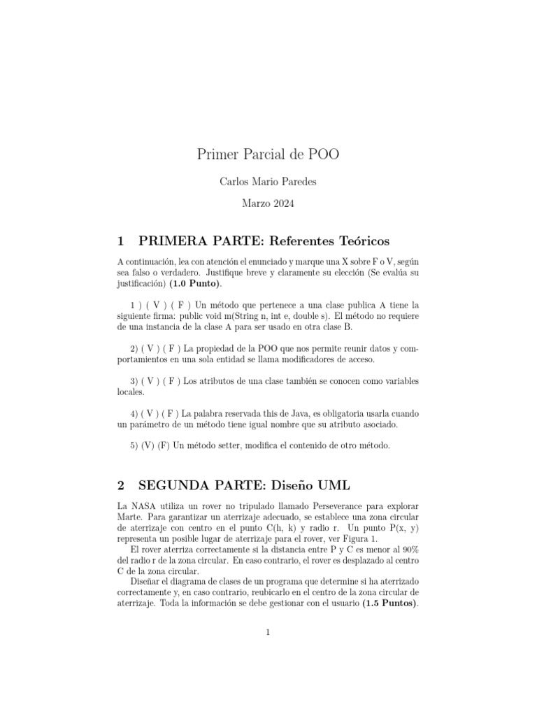 Primer Parcial de POO | PDF